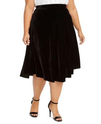 Calvin Klein Plus Size Velvet A-Line Midi Skirt - Macy's
