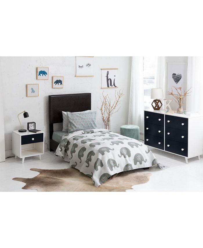 Chital Baby Elephant Print Double-Brushed Microfiber 4 Piece Twin Sheet ...