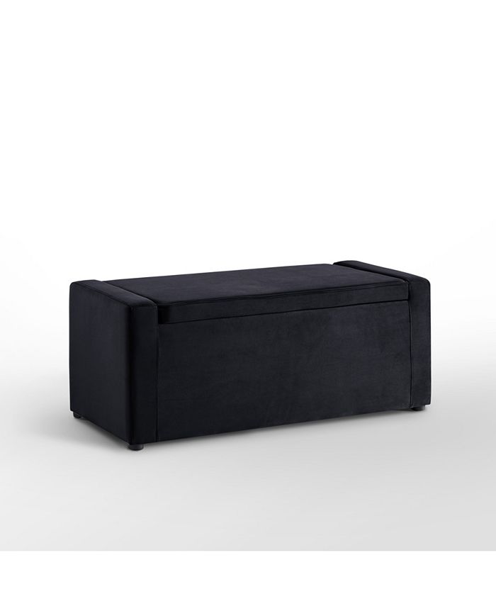 Inspired Home Fabroni Velvet Storage Bench - Macy's