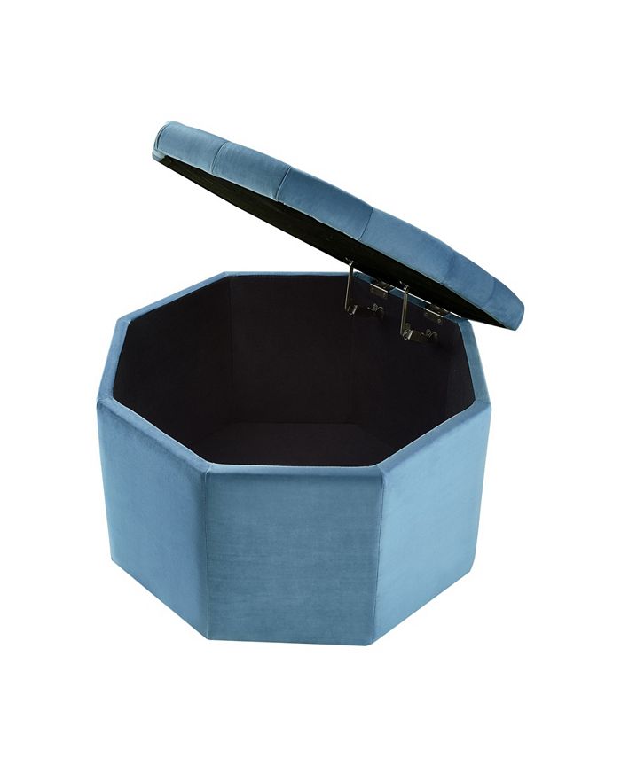 INSPIRED HOME Silvia Upholstered Tufted Octagon Cocktail Ottoman - Macy's