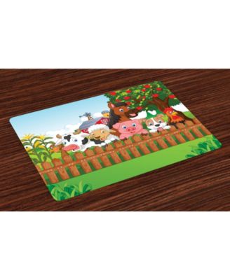 Ambesonne Cartoon Place Mats, Set of 4 - Macy's