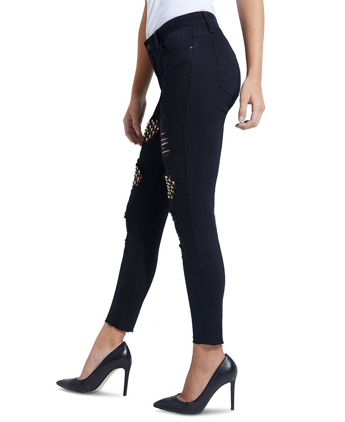 Guess Sexy Curve Embellished Skinny Jeans Macys