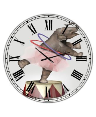 Designart Circus Elephant Oversized Modern Wall Clock - 36 x 36 - Macy's