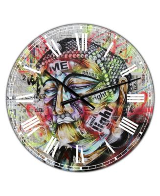 Designart Street Art Graffiti Holy Man Large Modern Wall Clock - 38" x ...