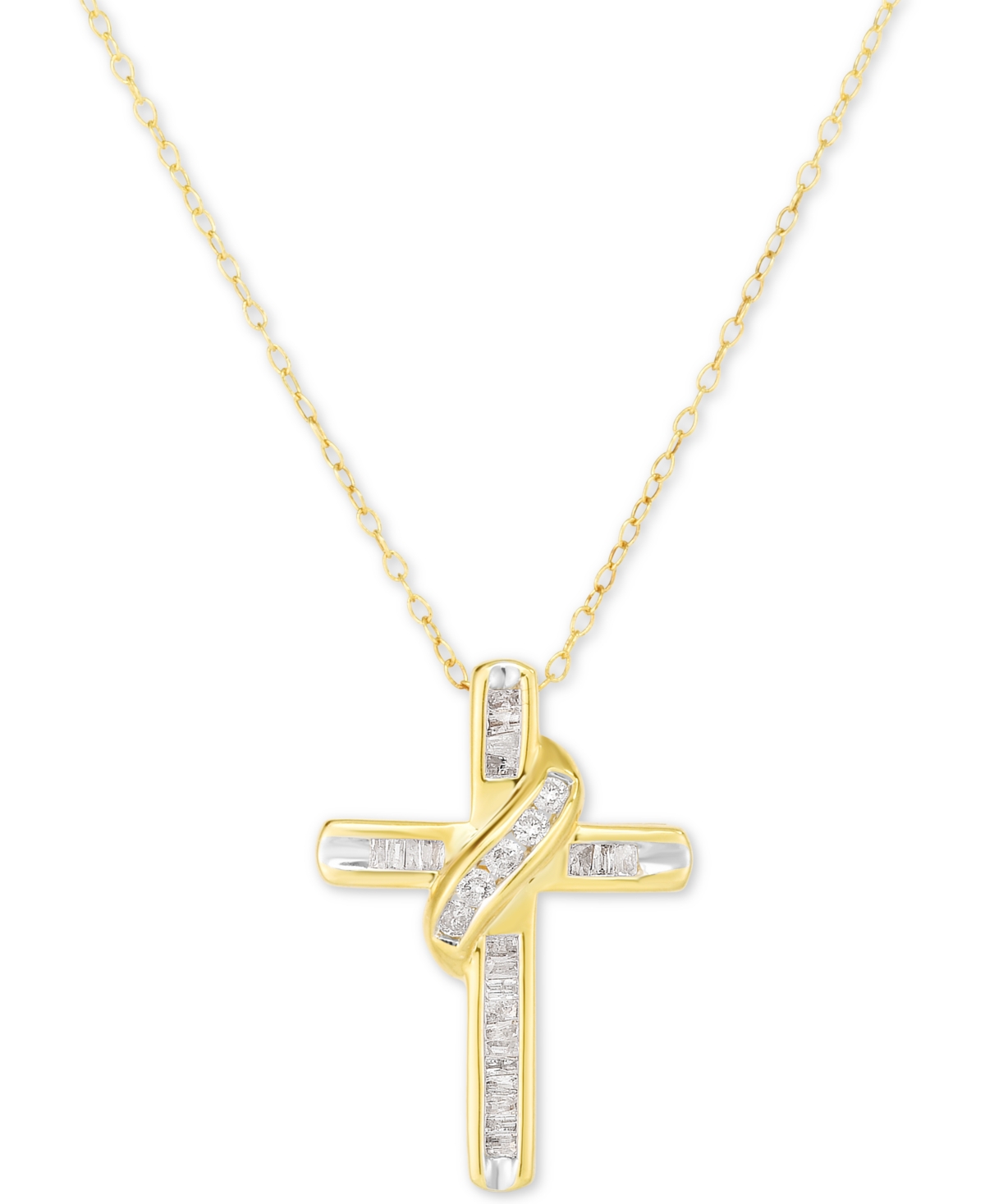 Click here for Diamond Cross 18 Pendant Necklace (1/4 ct. t.w.) i... prices