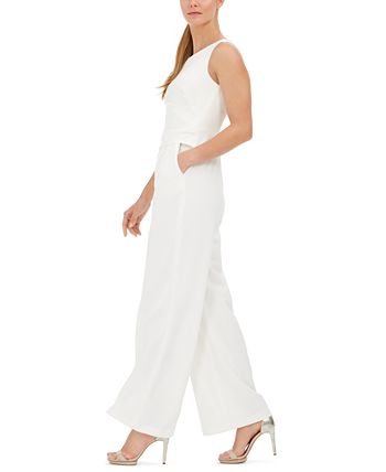 Calvin Klein Wide-Leg Scuba Crepe Jumpsuit - Macy's