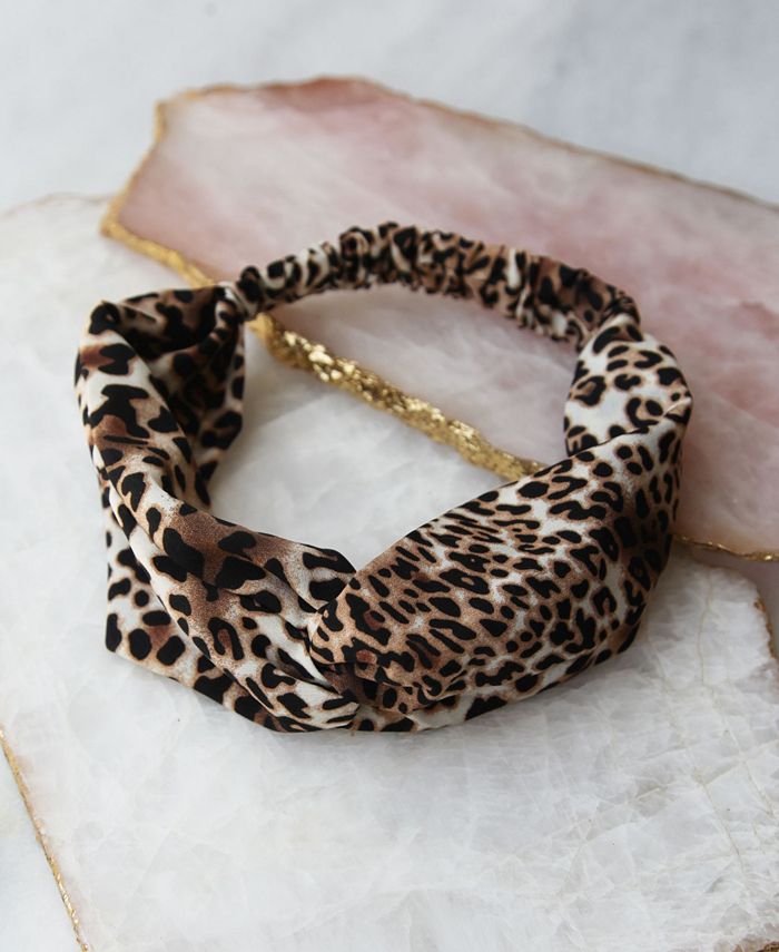 Soho Style Leopard Print Top Knot Wrap Style Headband - Macy's