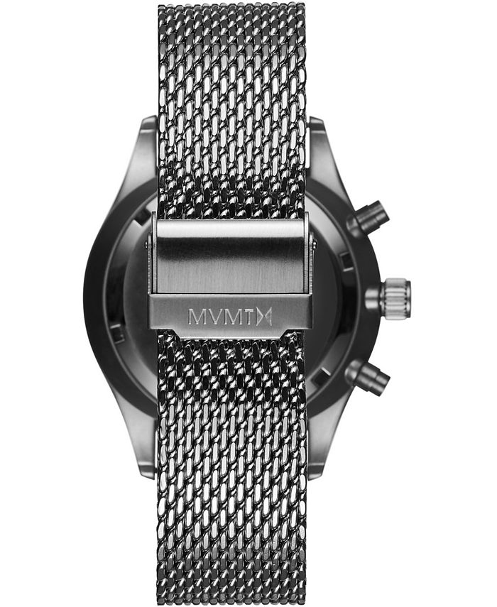 MVMT Men's Voyager Sterling Stainless Steel Mesh Bracelet Watch 42mm ...