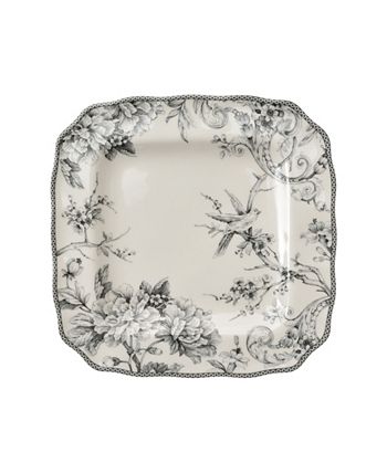 222 Fifth Adelaide Grey 16 Piece Dinnerware Set Square - Macy's