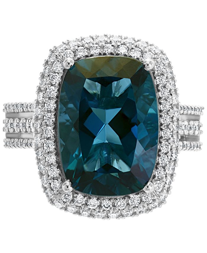 EFFY Collection EFFY® London Blue Topaz (8-1/10 ct. t.w.) & Diamond (1/ ...