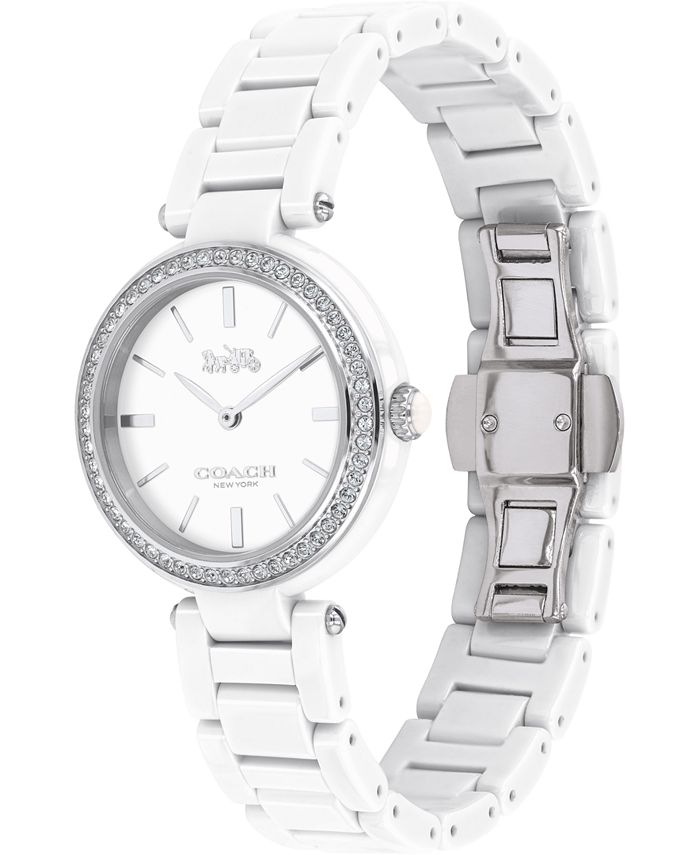 COACH Women's Park White Ceramic Bracelet Watch 30mm - Macy's