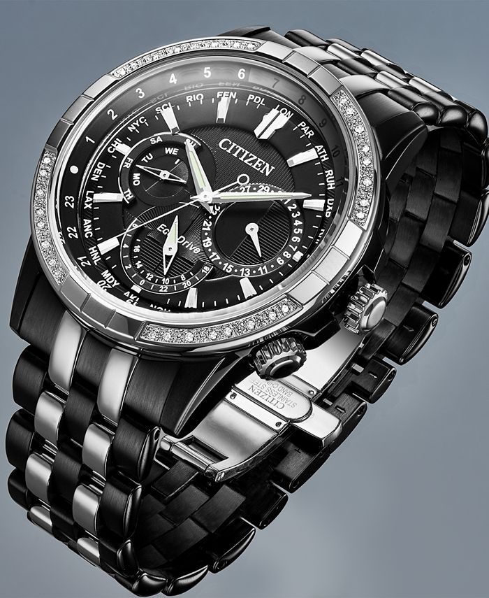 Citizen Eco-Drive Men's Calendrier Diamond-Accent Two-Tone Stainless ...