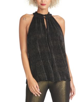 RACHEL Rachel Roy Metallic Halter Top - Macy's