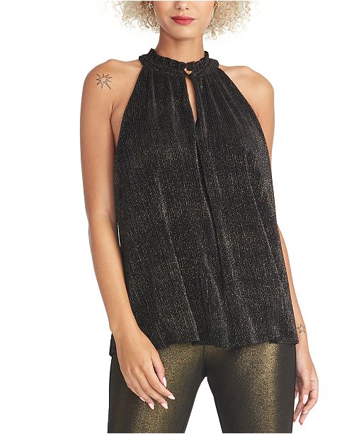 RACHEL Rachel Roy Metallic Halter Top & Reviews - Tops - Women - Macy's