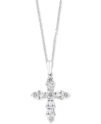 EFFY Collection EFFY® Diamond Cross 18" Pendant Necklace (1/2 ct. t.w ...