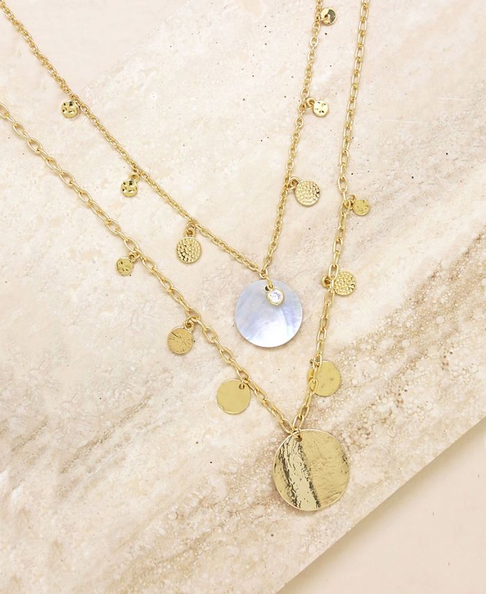 ETTIKA Pacific Princess Layered Shell Disc Necklace Set - Macy's