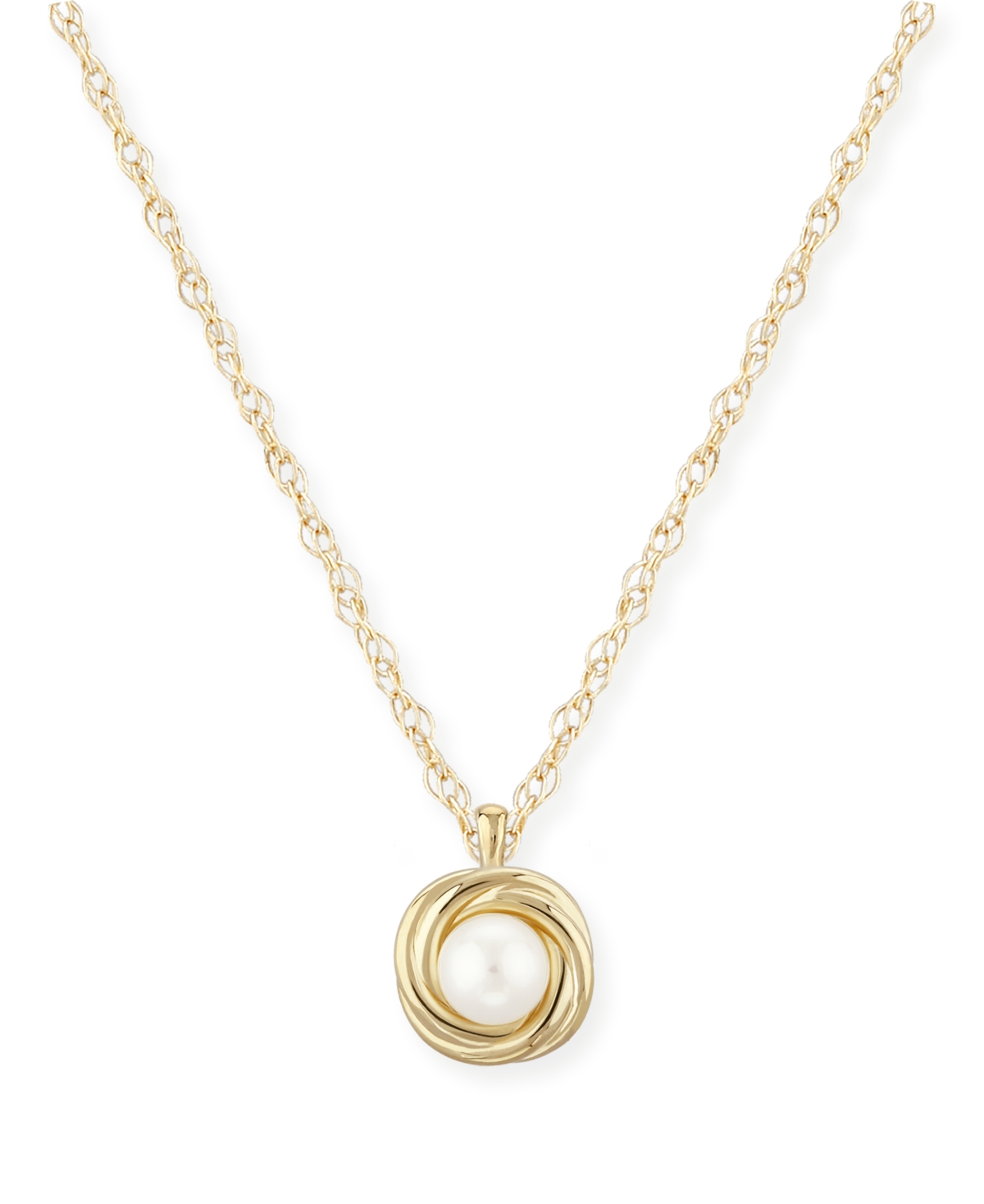 Click here for Love Knot Pearl (5 mm) Necklace Set in 14k Gold -... prices