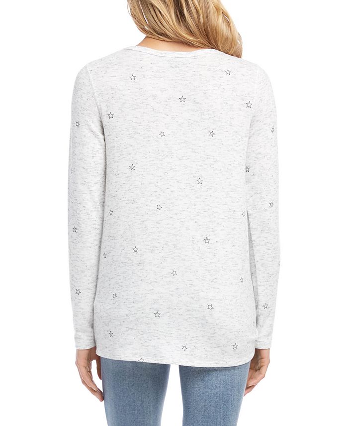 Karen Kane Tie-Hem Star-Print Top - Macy's