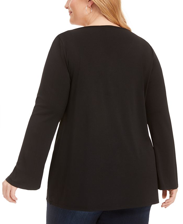 Belldini Plus Size Embellished V-Neck Tunic - Macy's