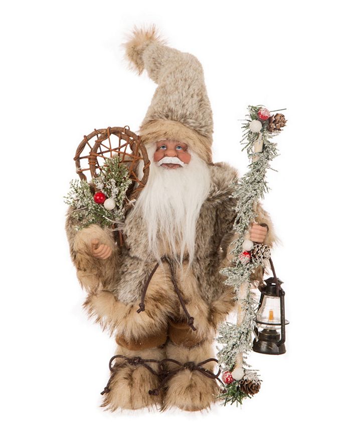 Glitzhome 12" H Santa Figurine - Macy's