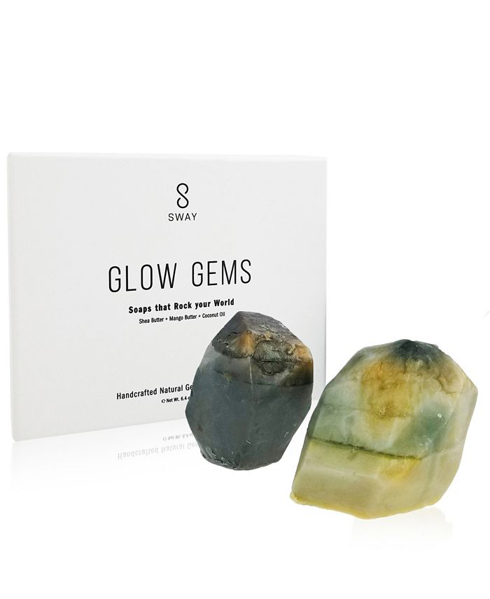 SWAY Glow Gems Set of 2 Handcrafted Gemstone Soaps - West Indian ...