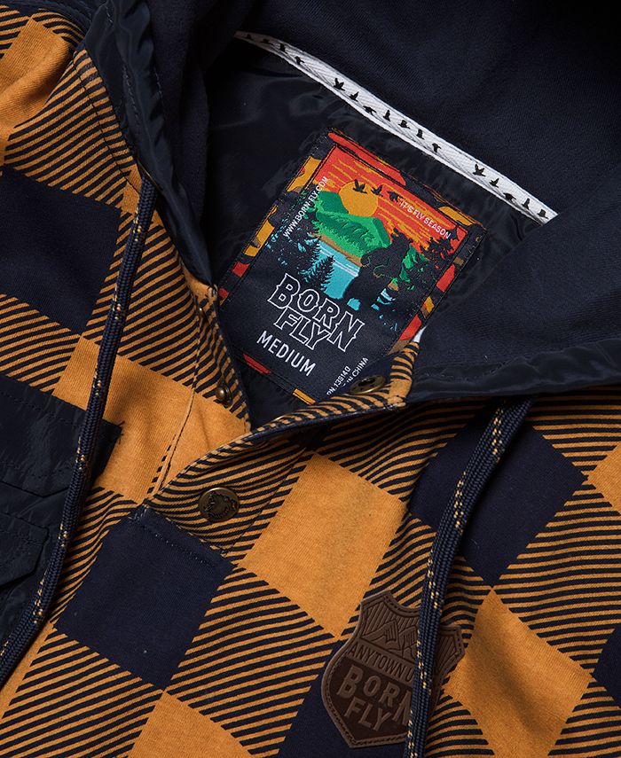 Born Fly Men's Buffalo Check Rural Hoodie - Macy's