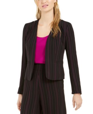 Bar III Striped Open-Front Jacket, Created for Macy's - Macy's