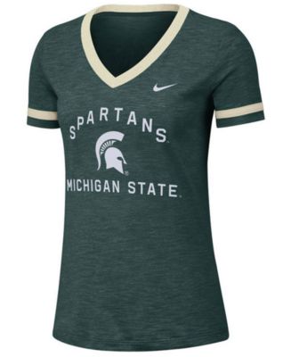 Nike Women's Michigan State Spartans Slub Fan V-Neck T-Shirt - Macy's