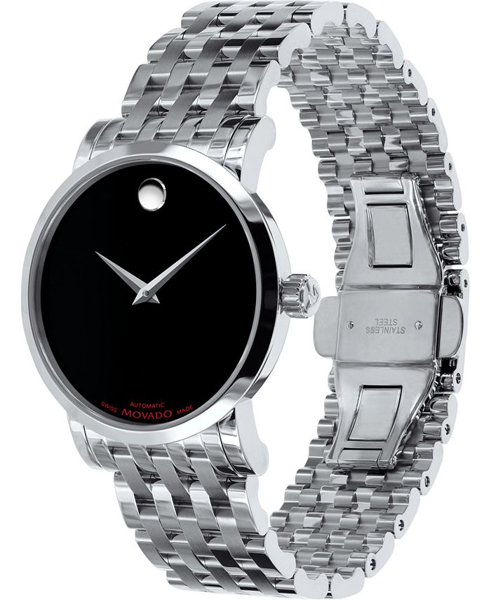 Movado Men's Swiss Automatic Red Label Stainless Steel Bracelet Watch ...