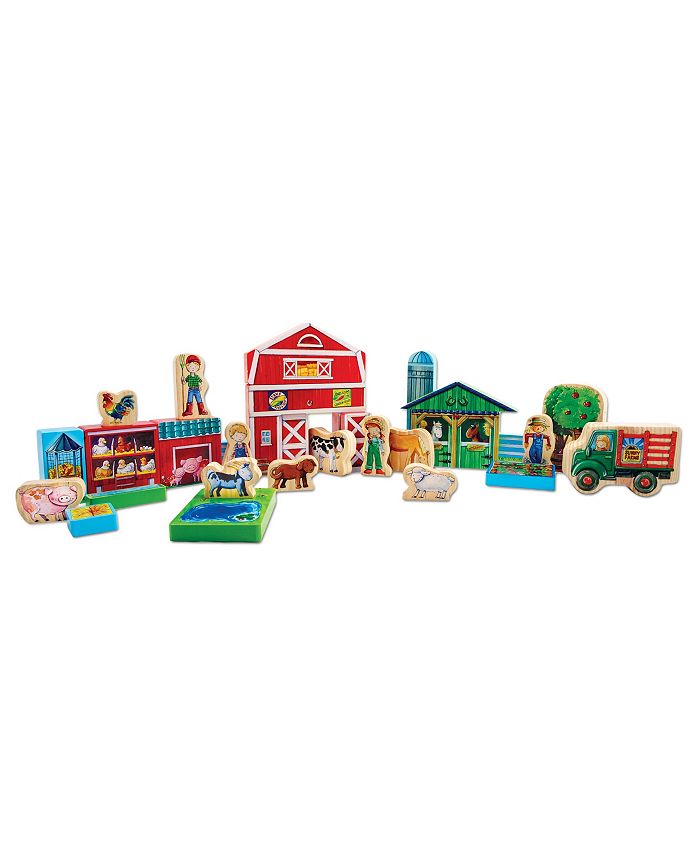 T.S. Shure Archiquest Wooden Farm Blocks Play Set and Storybook - Macy's
