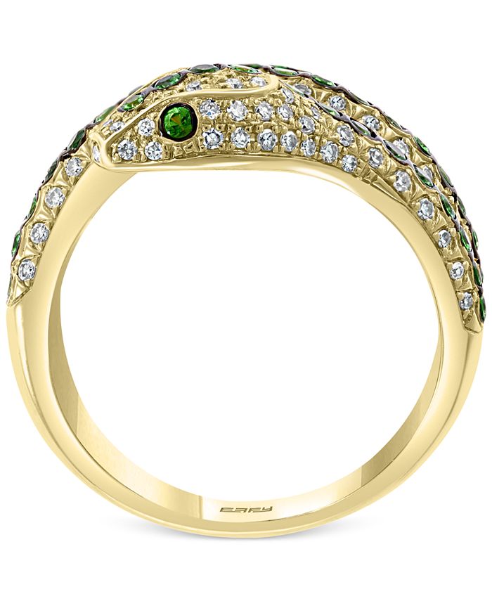 EFFY Collection EFFY® Tsavorite (1/2 ct. t.w.) & Diamond (3/8 ct. t.w ...