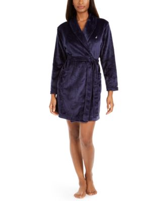 Nautica Women's Short Plush Wrap Robe - Macy's