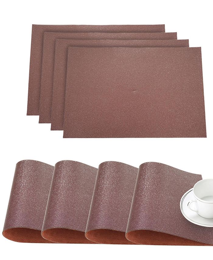 Dainty Home Faux Leather Pebble Slip Resistant Suede Backing Embossed ...
