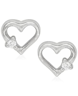 My Very Own Diamond Children's Diamond Accent Heart Silhouette Stud ...