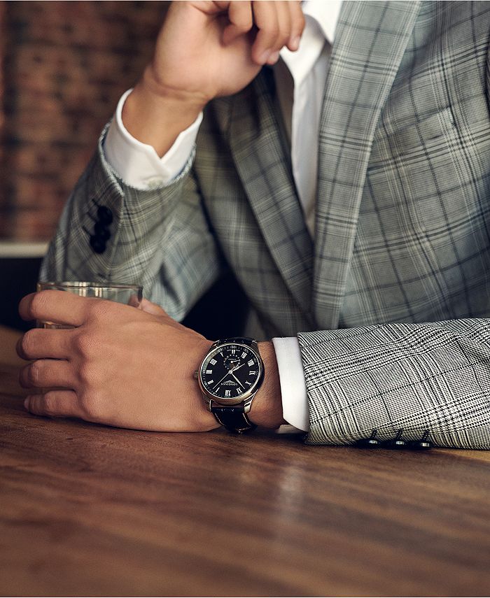 Longines Men's Swiss Automatic Master Collection Black Alligator ...