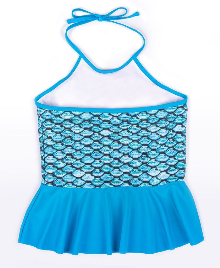 Fin Fun Girls Scale-Print Peplum Tankini Top - Macy's