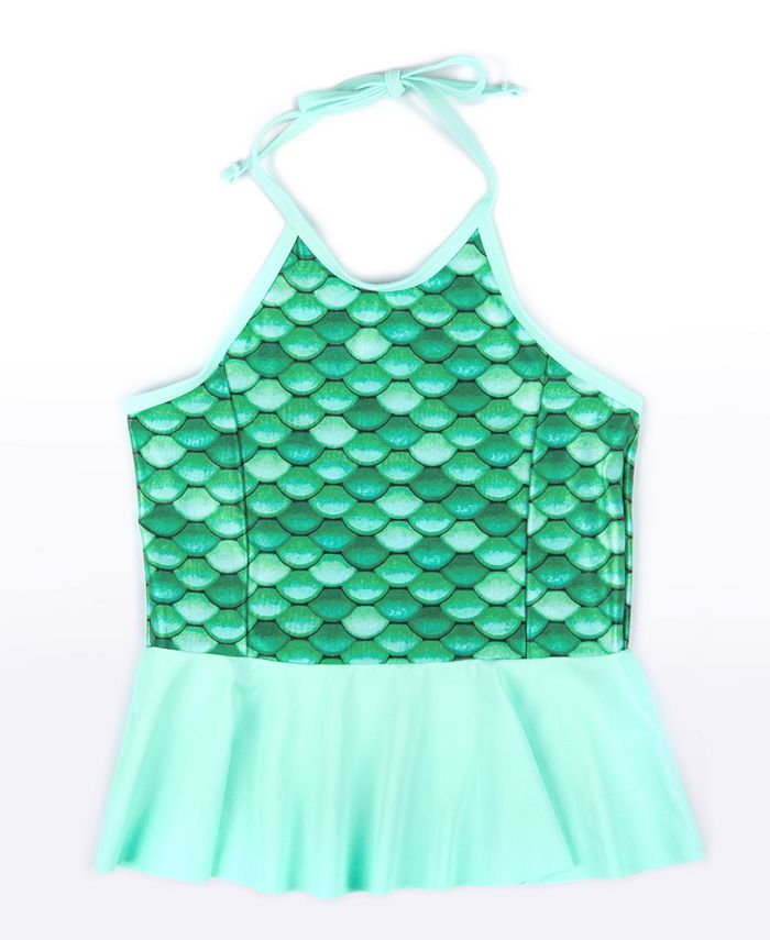 Fin Fun Girls Scale-Print Peplum Tankini Top - Macy's