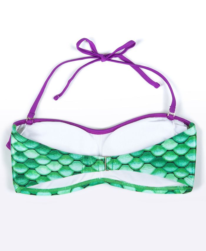 Fin Fun Mermaid Scale-Print Bandeau Bikini Top - Macy's