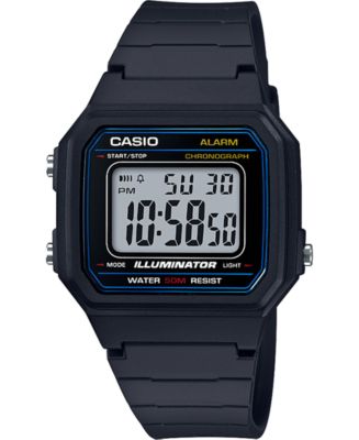Casio Unisex Digital Black Resin Strap Watch 41.2mm - Macy's