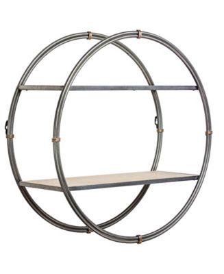 American Art Decor Rustic Wood Round Wall Shelf - Macy's