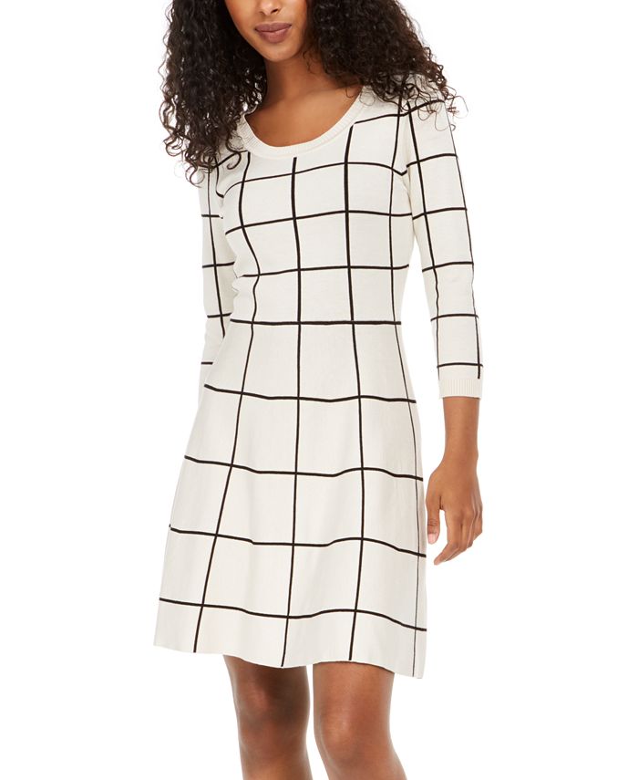 Sequin Hearts Juniors' Grid-Pattern Dress - Macy's