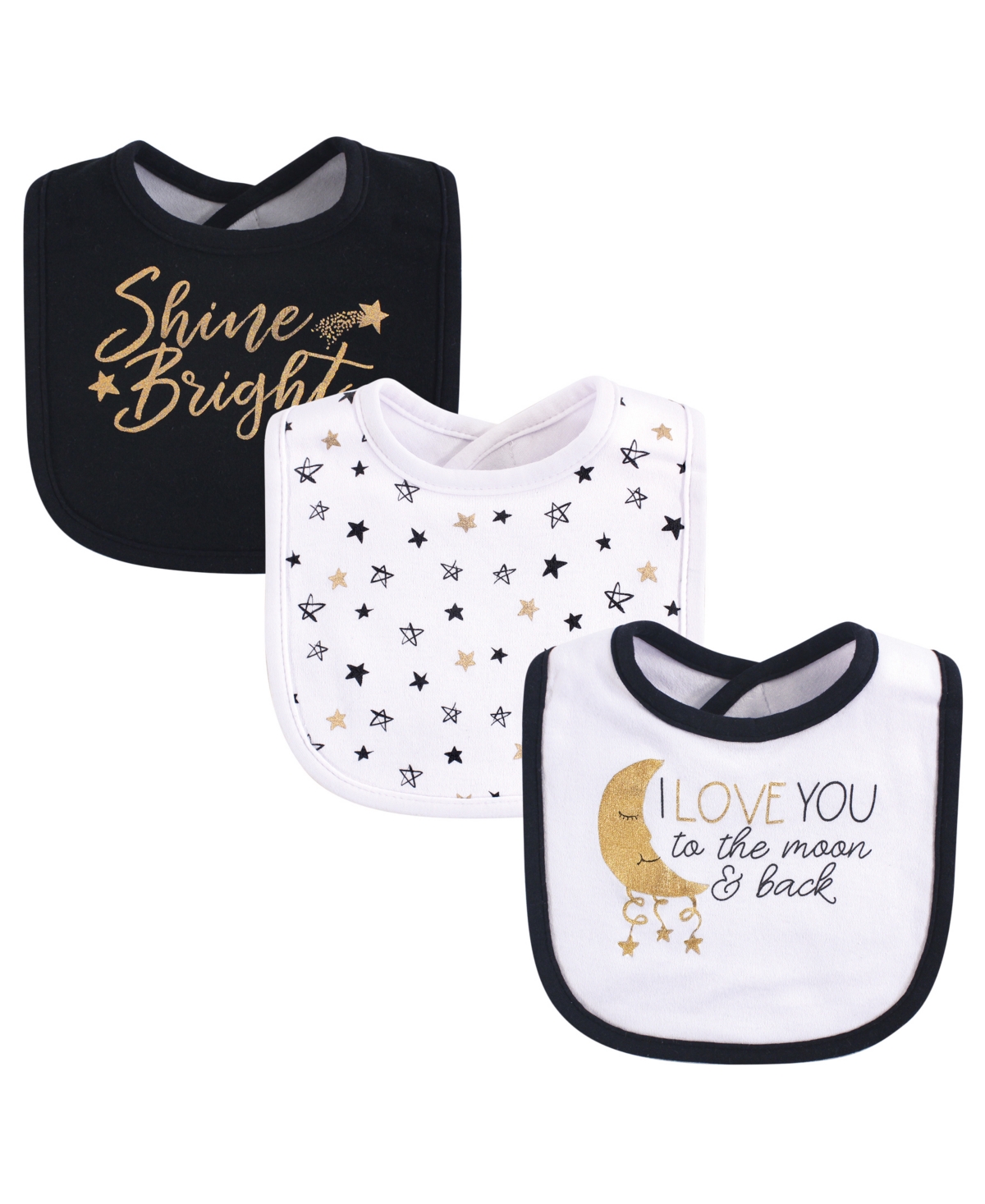 Click here for Yoga Sprout Cotton Drooler Bibs  3-Pack - Black prices