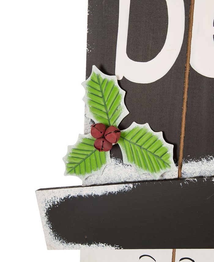 Glitzhome Wooden Snowman Porch Sign - Merry - Macy's