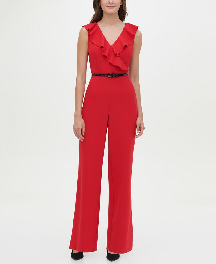 Tommy Hilfiger Scuba Crepe Wide Leg Jumpsuit - Macy's