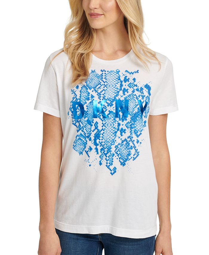 DKNY Python Logo T-Shirt - Macy's