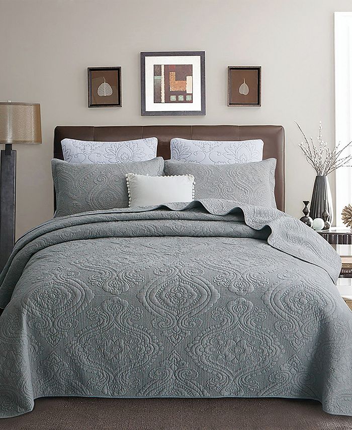 JANEEN HOME Kamila Filigree Cotton Quilt 3-Pc Set - Macy's