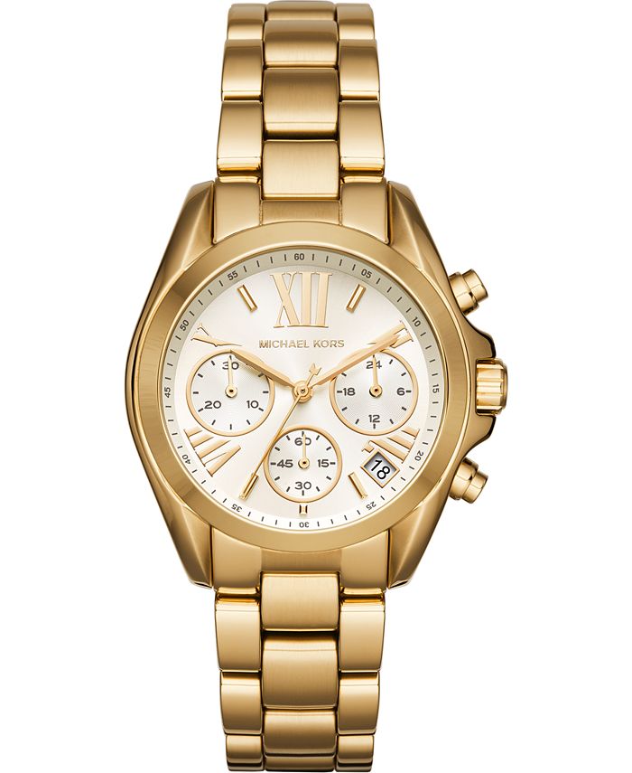 Michael Kors Women's Mini Bradshaw Gold-Tone Stainless Steel Bracelet ...