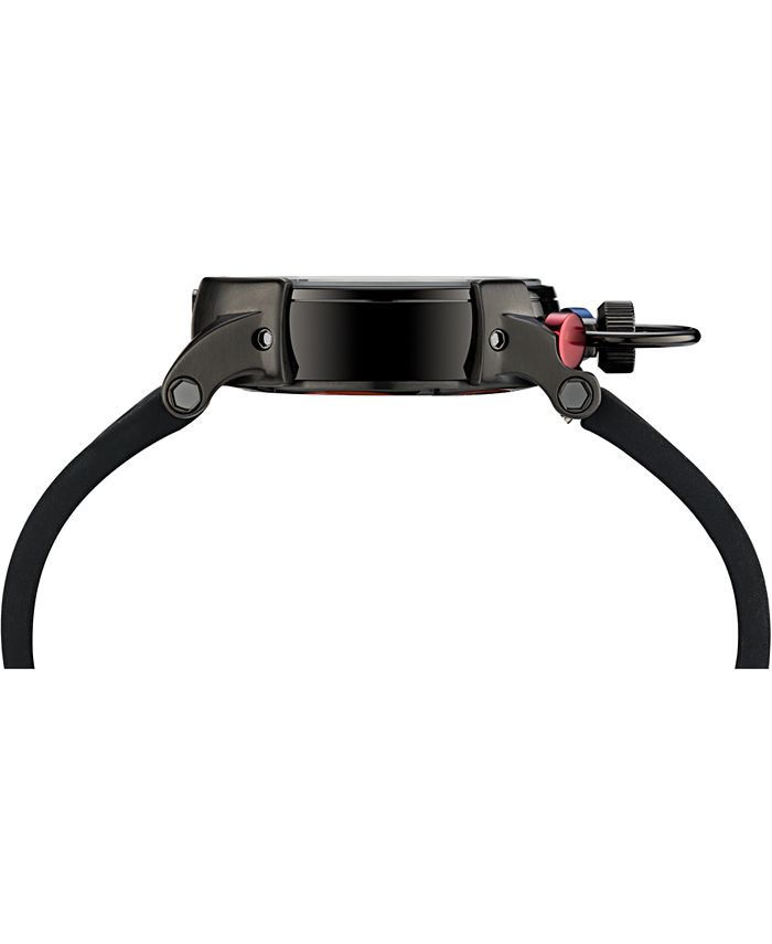 CT Scuderia Men's Swiss Chronograph Corsa Black Leather Strap Watch ...