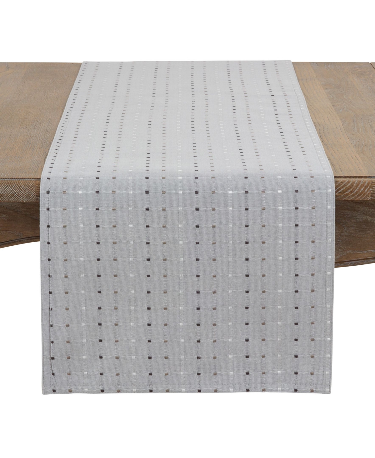 Click here for Saro Lifestyle Square Stitched Runner 16x72 - Gray prices