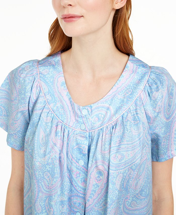 Miss Elaine Cotton Printed Short Sateen Robe Macys